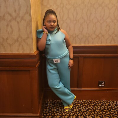 Mint Aqua Turquoise Interview Jumpsuit Pageant Outfit Girls Neoprene ...