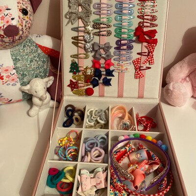 Girl's Hair Accessory Storage Box, Hair Clip Holder, Accessory ...