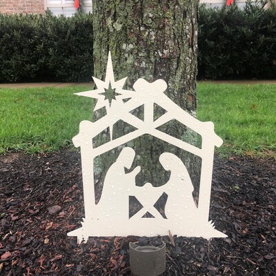 Nativity Metal Yard Sign, Nativity Set, Nativity Scene, Manger Scene ...