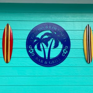 Personalized Tropical Patio or Pool Sign, Custom Tropical Sign - Etsy