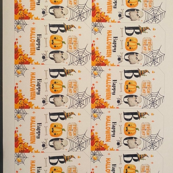 Halloween Favor Tags, Halloween Tags, Ghost Halloween Tags, Boo Tags ...