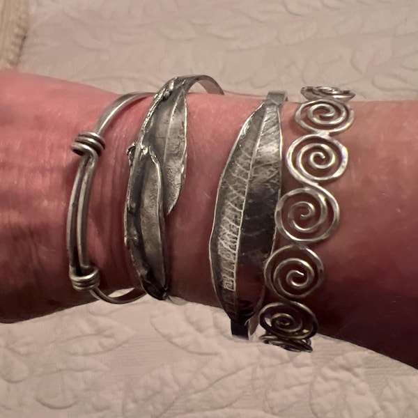 Frayed Velvet Reversible Bracelets, Silver Charm Bracelets, Fabric ...