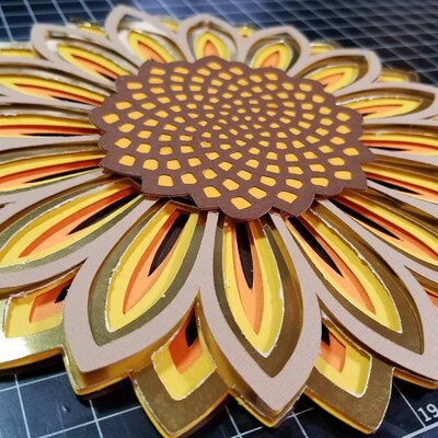 Sunflower SVG, Shadow Box Svg, Mandala SVG, Glowforge Svg, Laser Cut ...