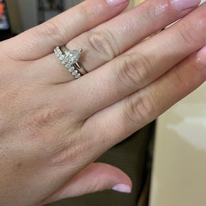 3MM Round Moissanite Open Notch Bubble Set Wedding Matching Band for ...