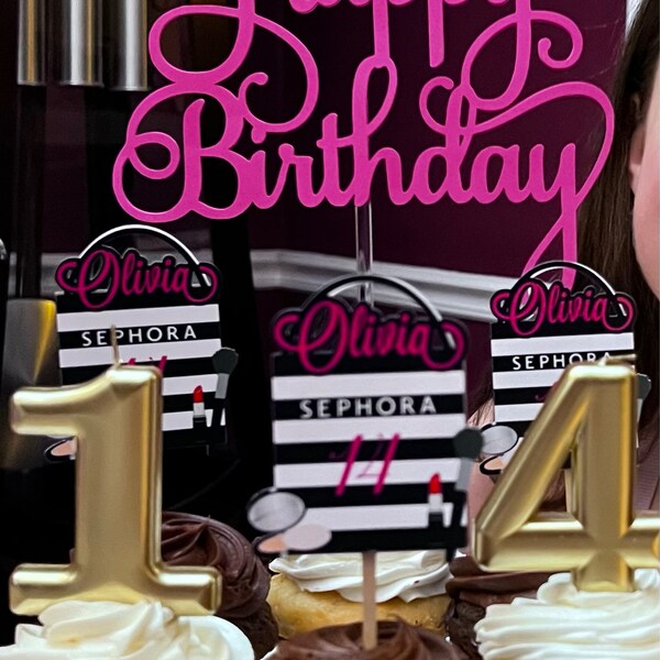 Makeup Bag Cake Topper / Sephora Inspired Bag Cake Topper / Makeup ...