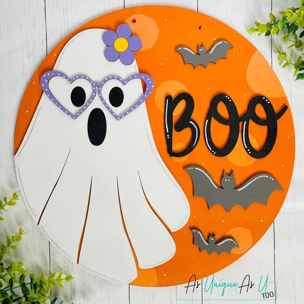 Cute Halloween Ghost Door Hanger Svg Cut File, Boo Sign, Cute Spooky ...