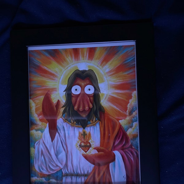 Futurama Zoidberg Jesus Portrait - Futurama Art - Art Print of Original ...
