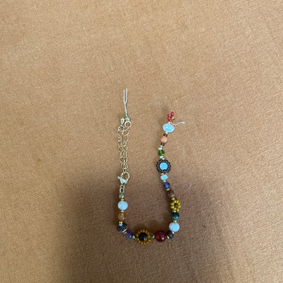 Posie Necklace Delicate Colorful Flower Necklace Dainty Seed Bead ...