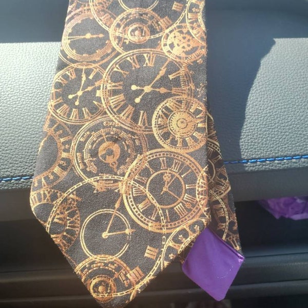 Steampunk Tie, Clock Face Tie, Steampunk Print, Steampunk Gift, Men's ...