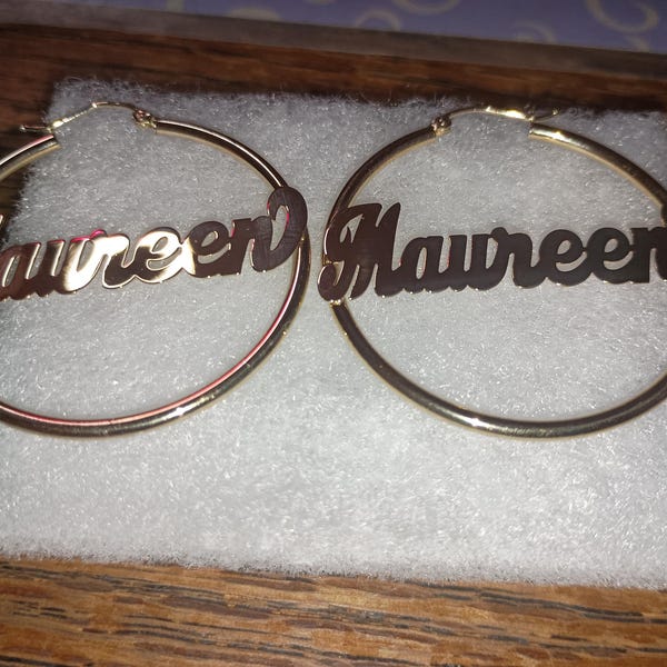 3D Double Plates 2 Inches Cursive Lips Name Pendant Charm Real Solid ...