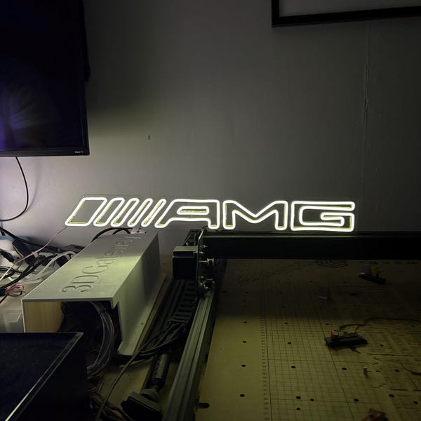 Amg Car Neon Sign / Neon Sign / Logo Neon Sign / Neon Sign Bedroom ...