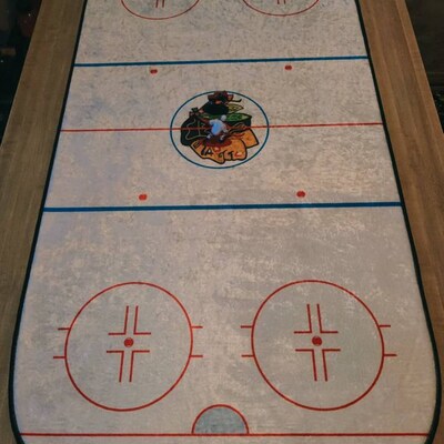 Ice Hockey Rink Printed Area Rug With Custom Team Logo Washable Ice ...