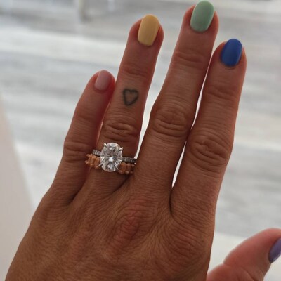 3MM Round Moissanite Open Notch Bubble Set Wedding Matching Band for ...