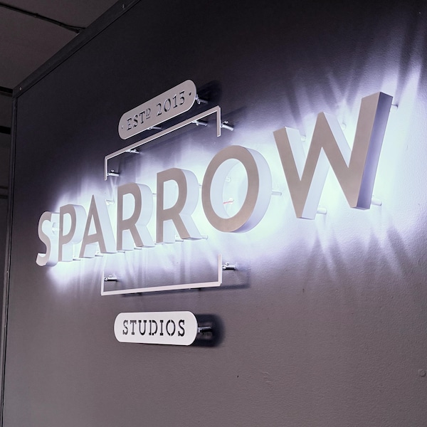 Custom 3D Stainless Steel Logo Sign | Modern Metal Lettering ...