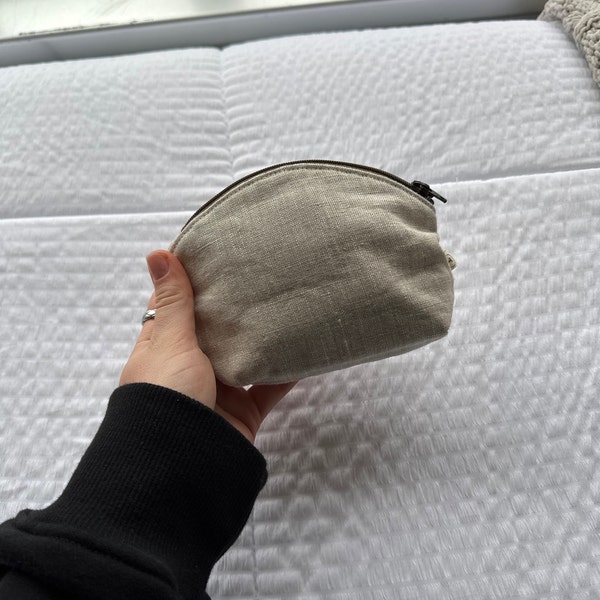 Linen Zipper Pouch, Cosmetic Pouch, Makeup Bag, Make up Organizer ...