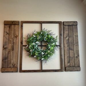 Rustic Farmhouse Window Frame With Farmhouse Egg Wreath/ | Etsy