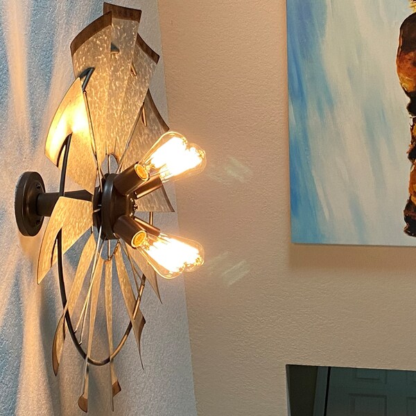 Farmhouse Windmill Chandelier Semi Flush Light Fixture 30"- Modern ...