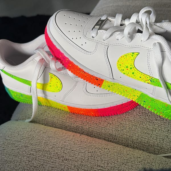 Nike Air Force 1 (AF1) "blue Lightning" (cartoon Drip Logo - Custom ...