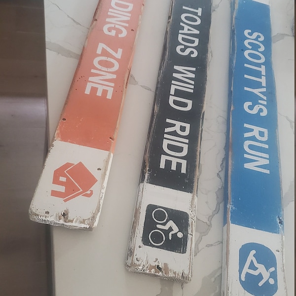 Custom Ski Trail Signs, Skiing Distressed Wood Sign. Personalized ...