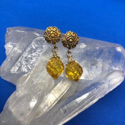 2 Pairs 24k Vermeil Sterling Silver Filigree Floral Ear Post - Etsy