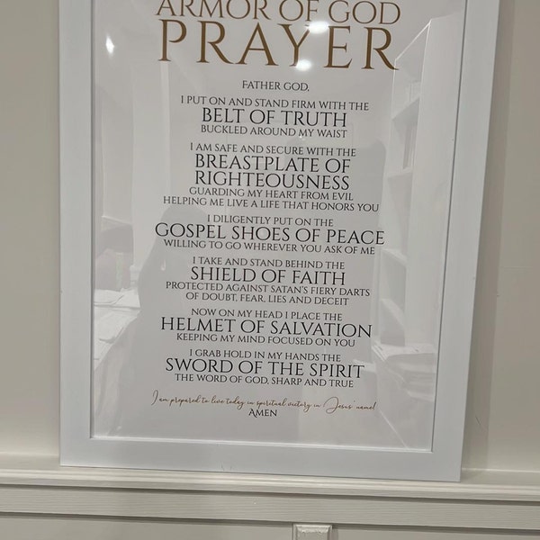Armor of God, Christian Spiritual Warfare Prayer Wall Art - Victorious ...