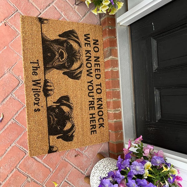 Boxer Doormat, the Boxer Door Mat, No Need to Knock Boxer Doormats ...