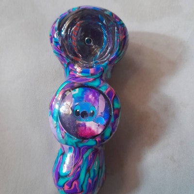 Custom Space Stitch, Glass Smoking Pipe, Girly Pipes, Unique, Glass ...