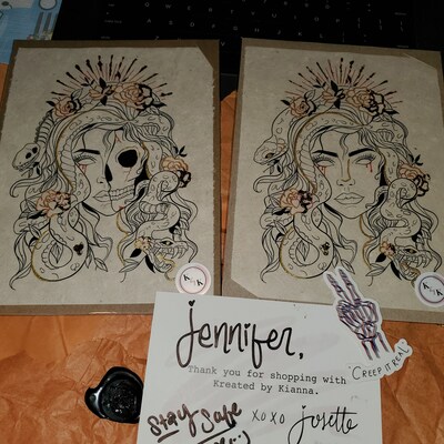 Goddess Athena Art Print on Natural Handmade Paper Complete With Gold ...