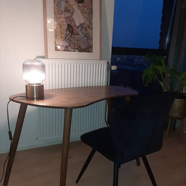 Space Saving Rectangle Narrow Small Dining Table Set, Walnut Wooden ...