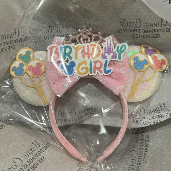 Birthday Girl Crown Ears, Mickey Ears, Minnie Ears, Birthday Ears ...