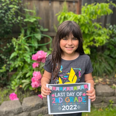 Girl Last Day of 2nd Grade Sign INSTANT DOWNLOAD Photo Prop Last Day of ...