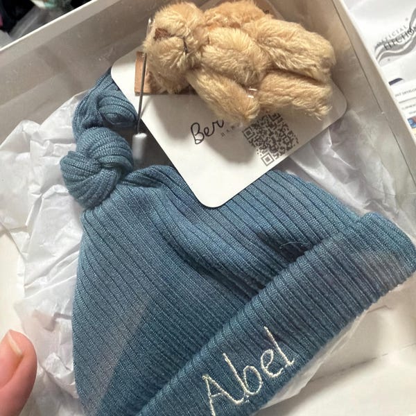 Personalized NICU Micro Preemie Knotted Hats: Preemie Bow | Angel Hat ...