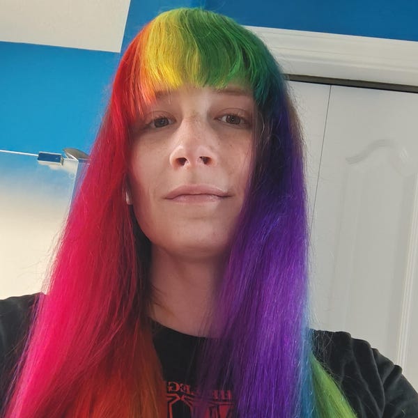 Custom Clip in Handmade 100% Human Hair Thinner Wispy Style Rainbow ...
