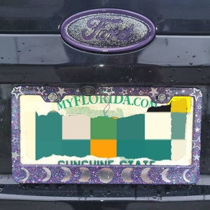 Glow in the Dark Glitter Resin License Plate With Stars. - Etsy