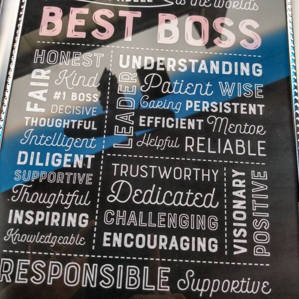 Editable Best Boss Chalkboard Gift Print Template, Unique Leader ...