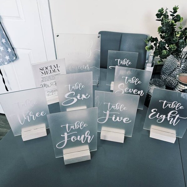 VINYL ONLY Wedding Vinyl Table Numbers Stickers Decal for Seating Plan ...
