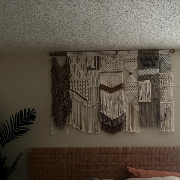 Extra Large Macrame Tapestry, Macrame Wall Hanging, Textured Tapestry ...