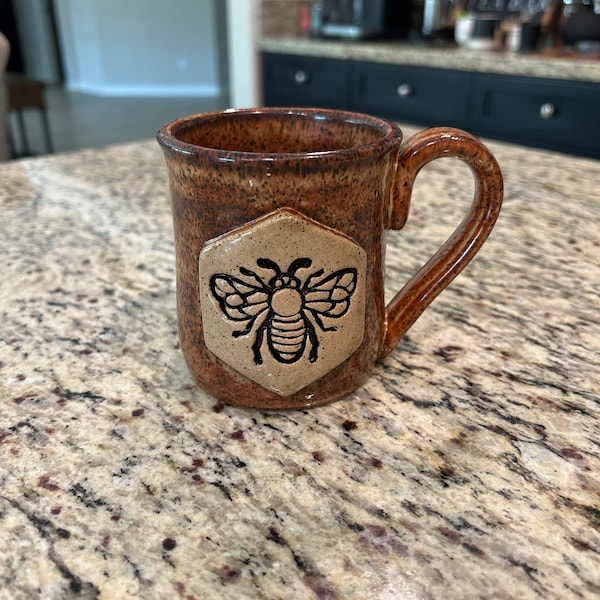 Hold 14 Oz. Handmade Four Leaf Clover Stoneware Pottery Coffee Mug, Tea ...