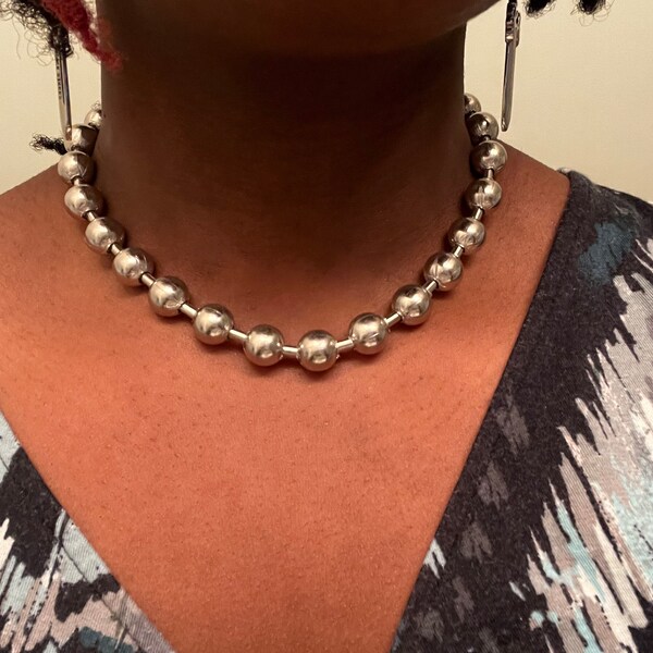 12mm Extra Large BALL Chain Necklace or Bracelets NPS Steel Beads 1/2 ...