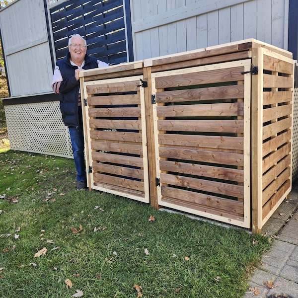 Plans for Double Garbage Wheelie Bin Store Compound 96gal 64 Gal and ...