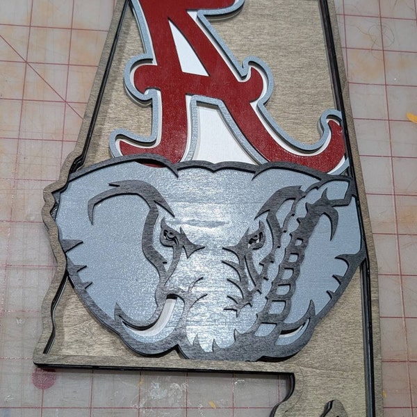 Alabama Roll Tide Laser Cut 3D Layered Wall Art - Etsy