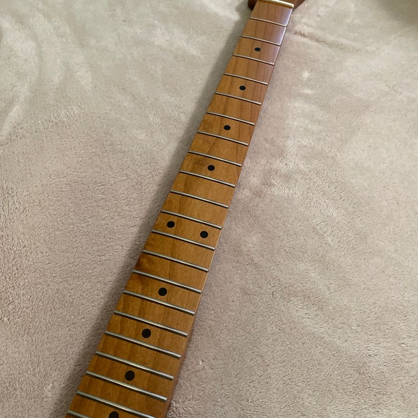 Unfinished Roasted Maple Half Paddle Guitar Neck With Round Heel for ...
