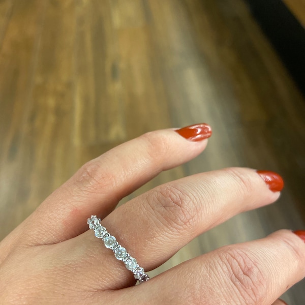 Eternity Band, Stacking Ring, Diamond Band, Wedding Band, Minimalist ...