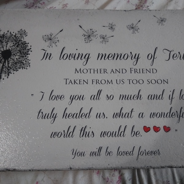 Memorial Stone With Your Custom Words. Indoor/outdoor. 6x9x2 Concrete ...