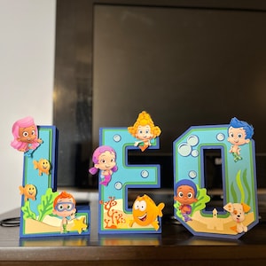 Bubble Guppies 3D Letter Cardstock Paper Number Custom Name - Etsy
