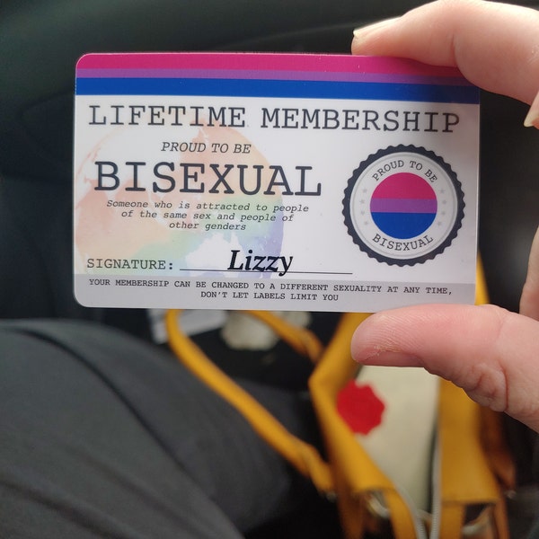 Bisexual Gay Pride Identity Card Lifetime Membership Card Lgbt