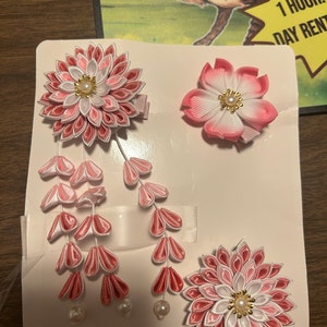 Kanzashi Cherry Blossom Sakura Flower Hair Clip Barrette With Tassels ...