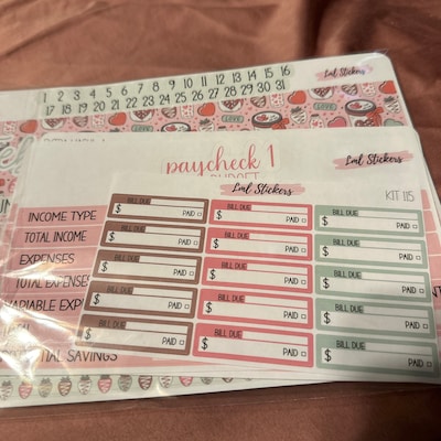 January Bill Due Stickers, Budget Stickers, EC Planner Stickers ...