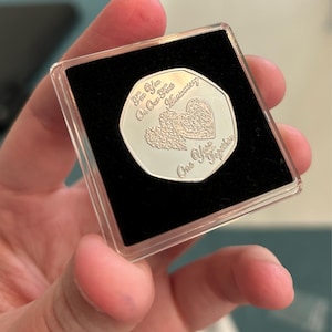 Pair of 50th Birthday Silver & 24ct Gold Commemoratives in 50p Coin ...