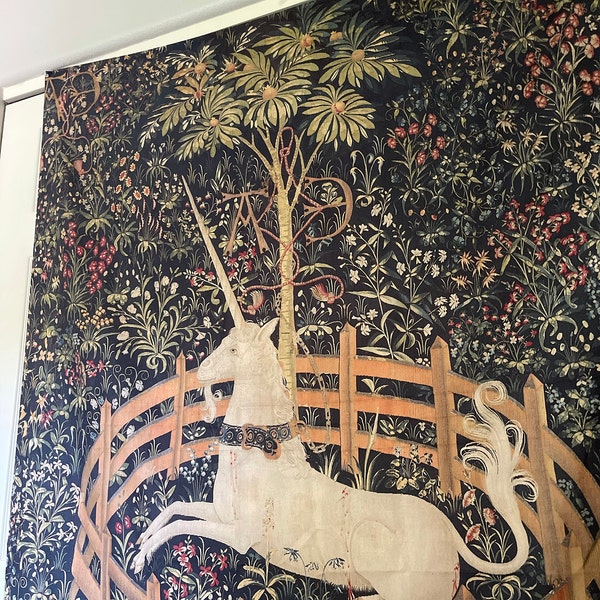 Medieval Tapestry the Unicorn in Captivity Unicorn Tapestry Mythology ...